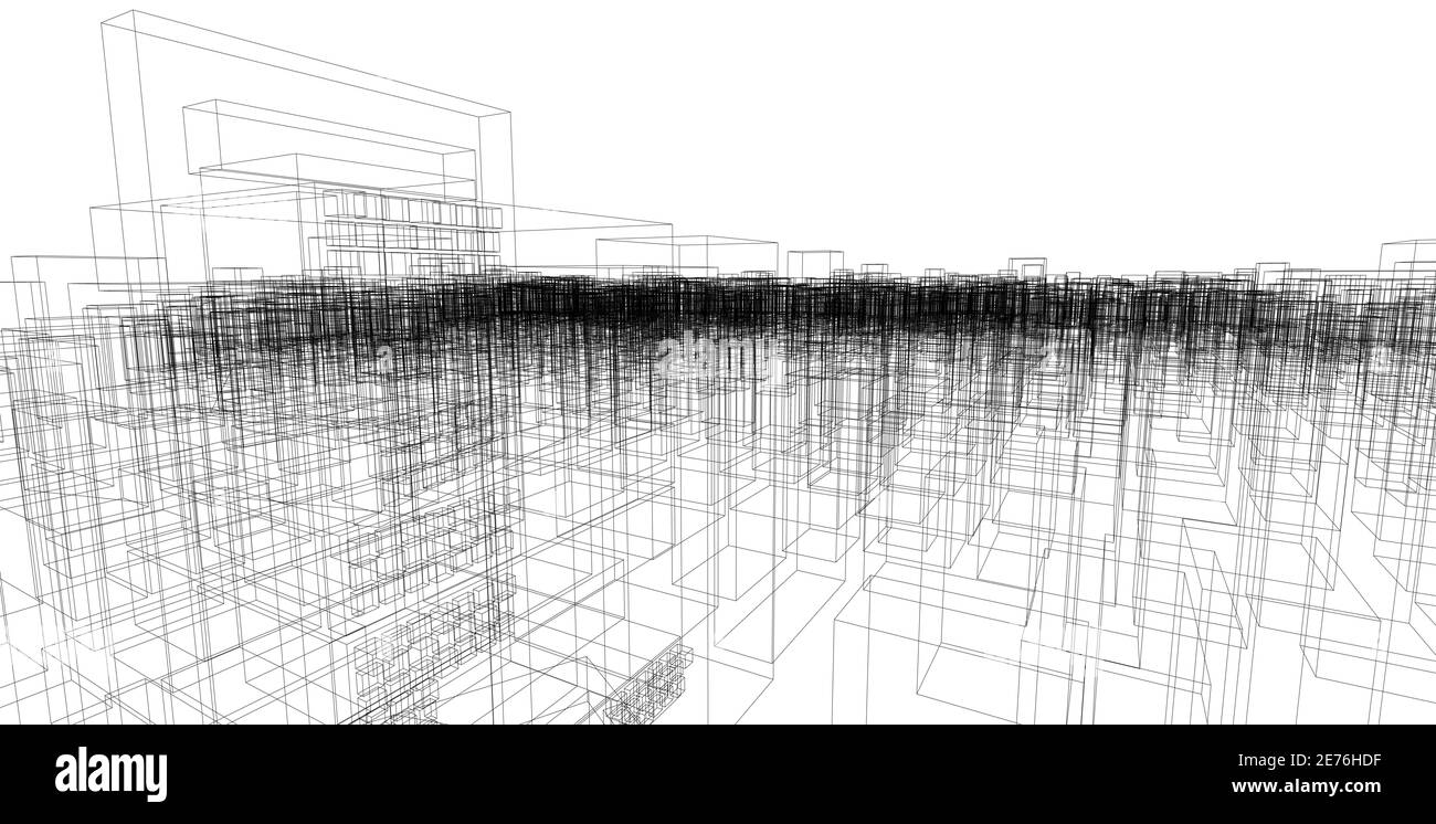 architecture abstract, 3d illustration Stock Photo - Alamy