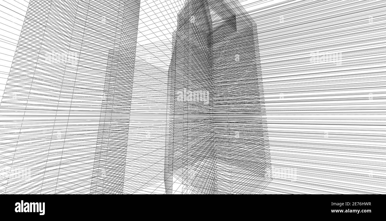 architecture abstract, 3d illustration Stock Photo - Alamy