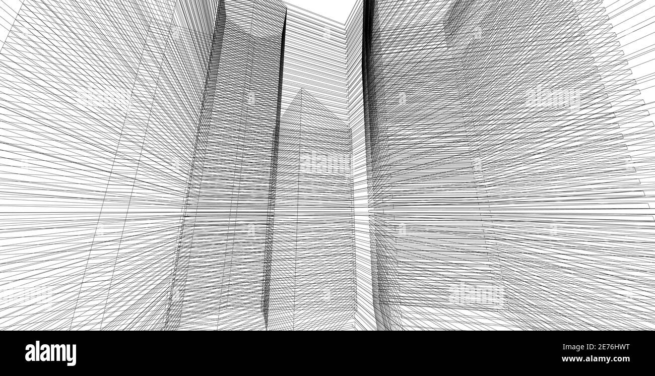 architecture abstract, 3d illustration Stock Photo - Alamy