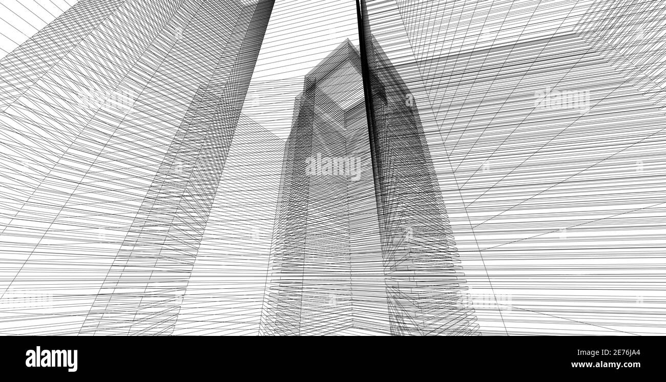 architecture abstract, 3d illustration Stock Photo - Alamy