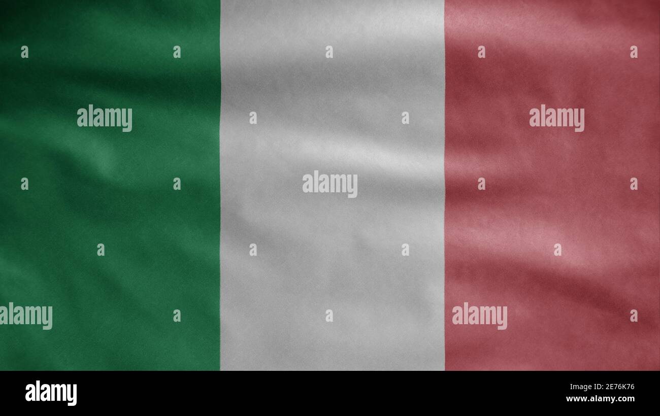 Italian flag waving in the wind. Close up of Italy banner blowing, soft ...