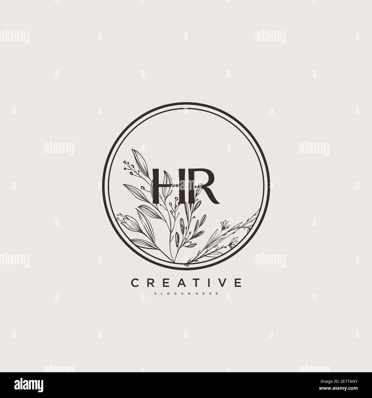 HR Beauty vector initial logo art, handwriting logo of initial ...