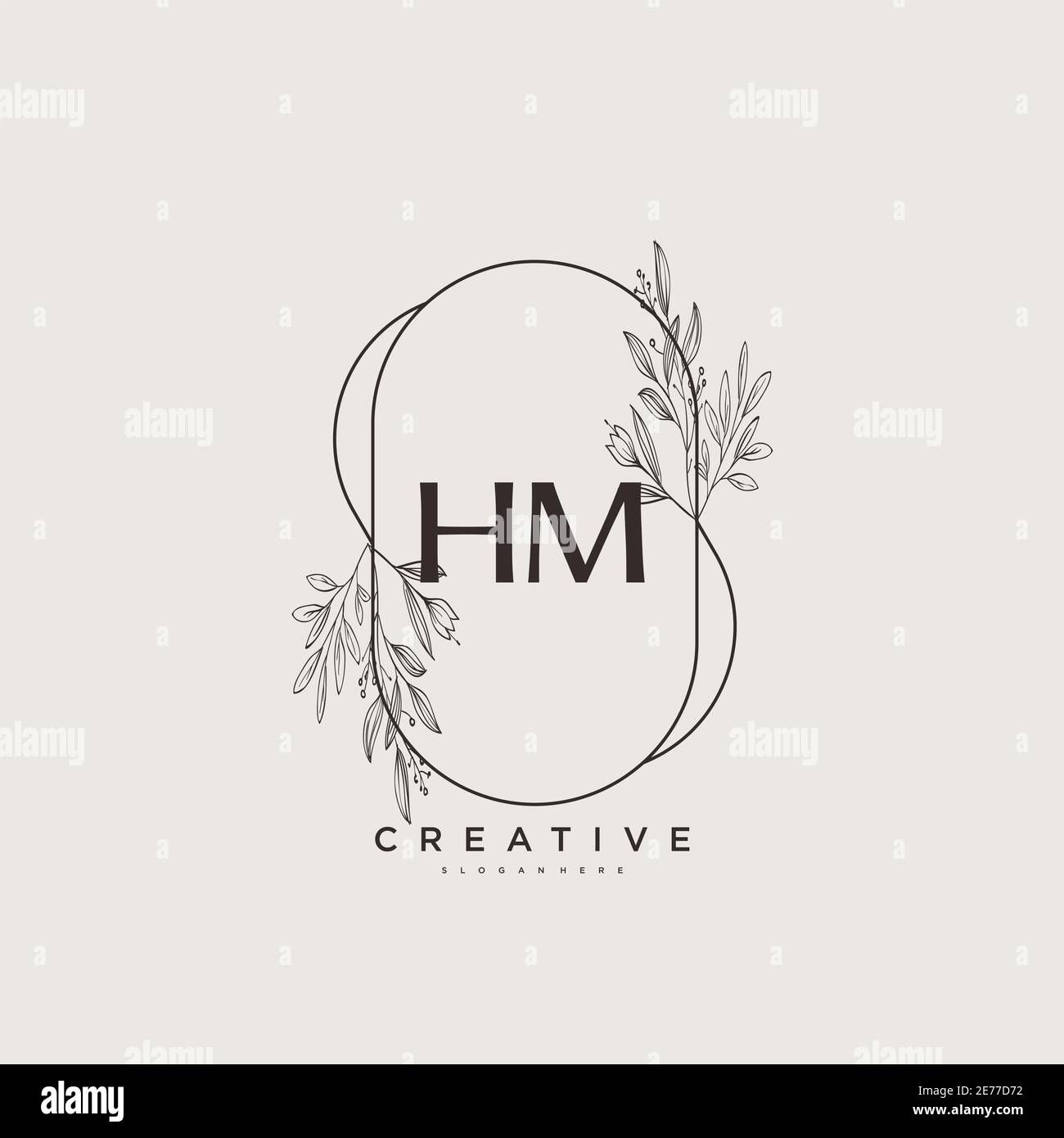 HM Beauty vector initial logo art, handwriting logo of initial ...