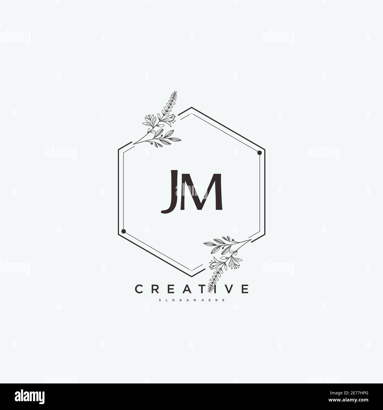 JM Beauty vector initial logo art, handwriting logo of initial ...