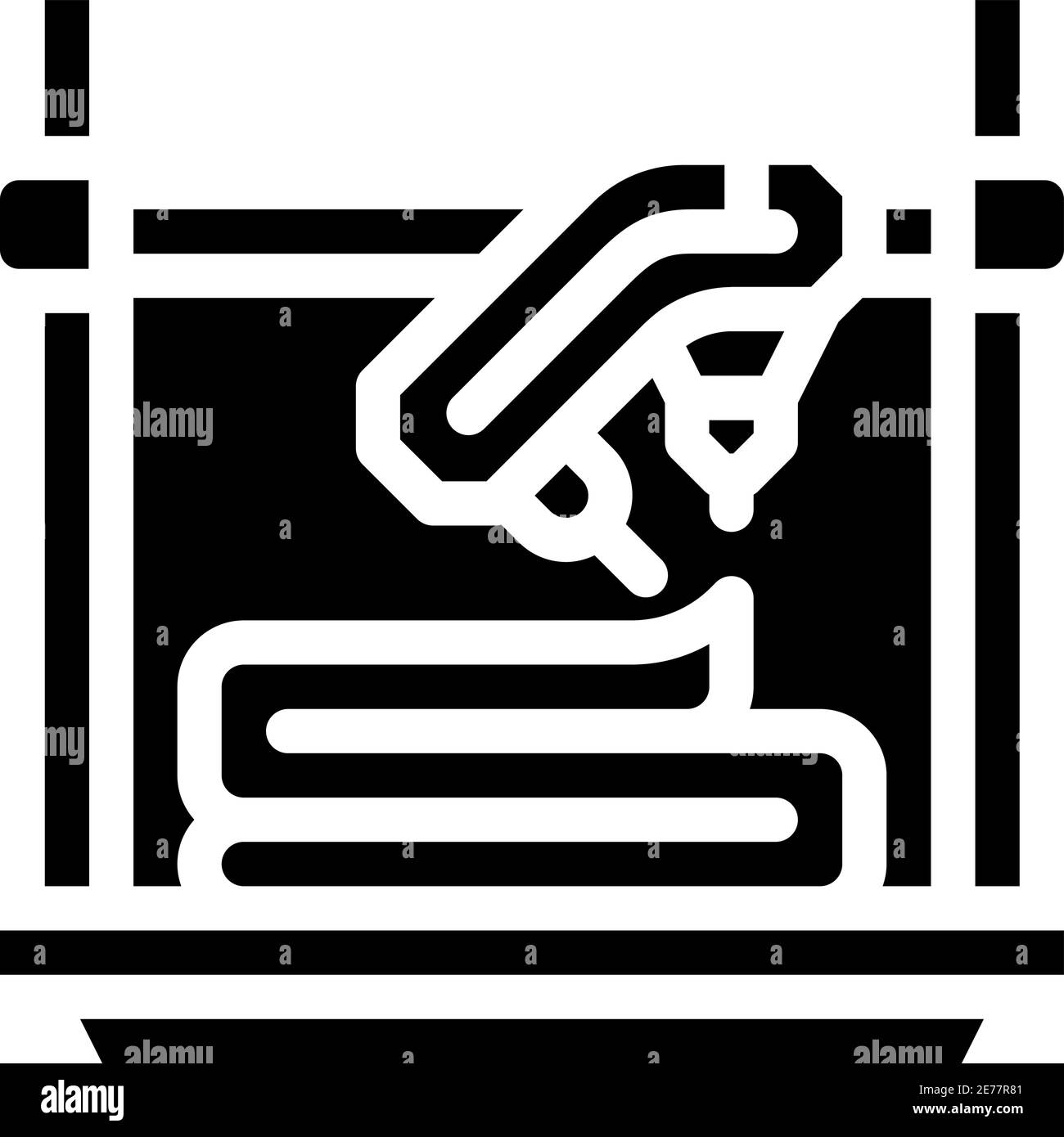 uv flash fused printer glyph icon vector illustration Stock Vector ...