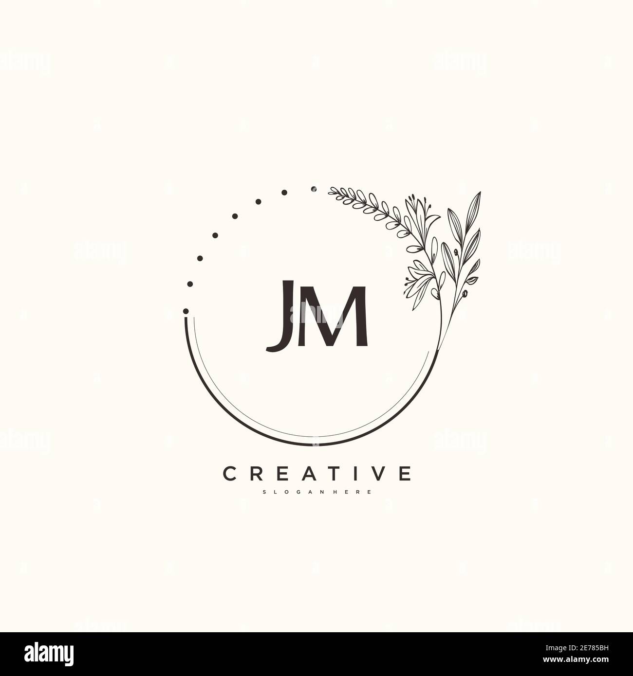 JM Beauty vector initial logo art, handwriting logo of initial ...