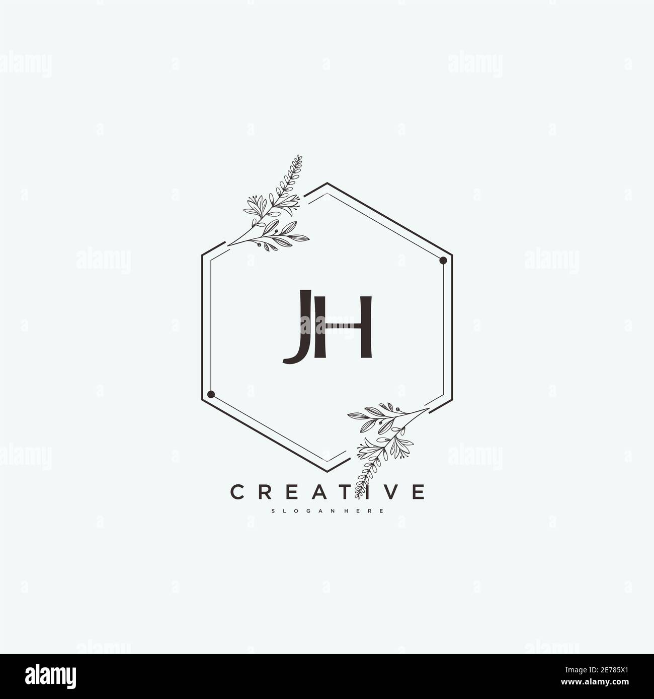 JH Beauty vector initial logo art, handwriting logo of initial ...