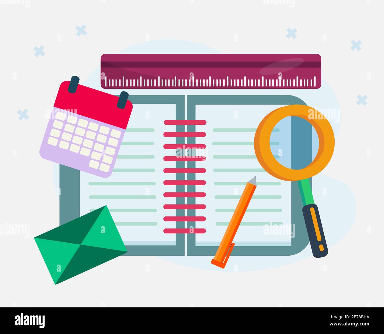 notepad top view for workspace concept vector illustration Stock Vector ...