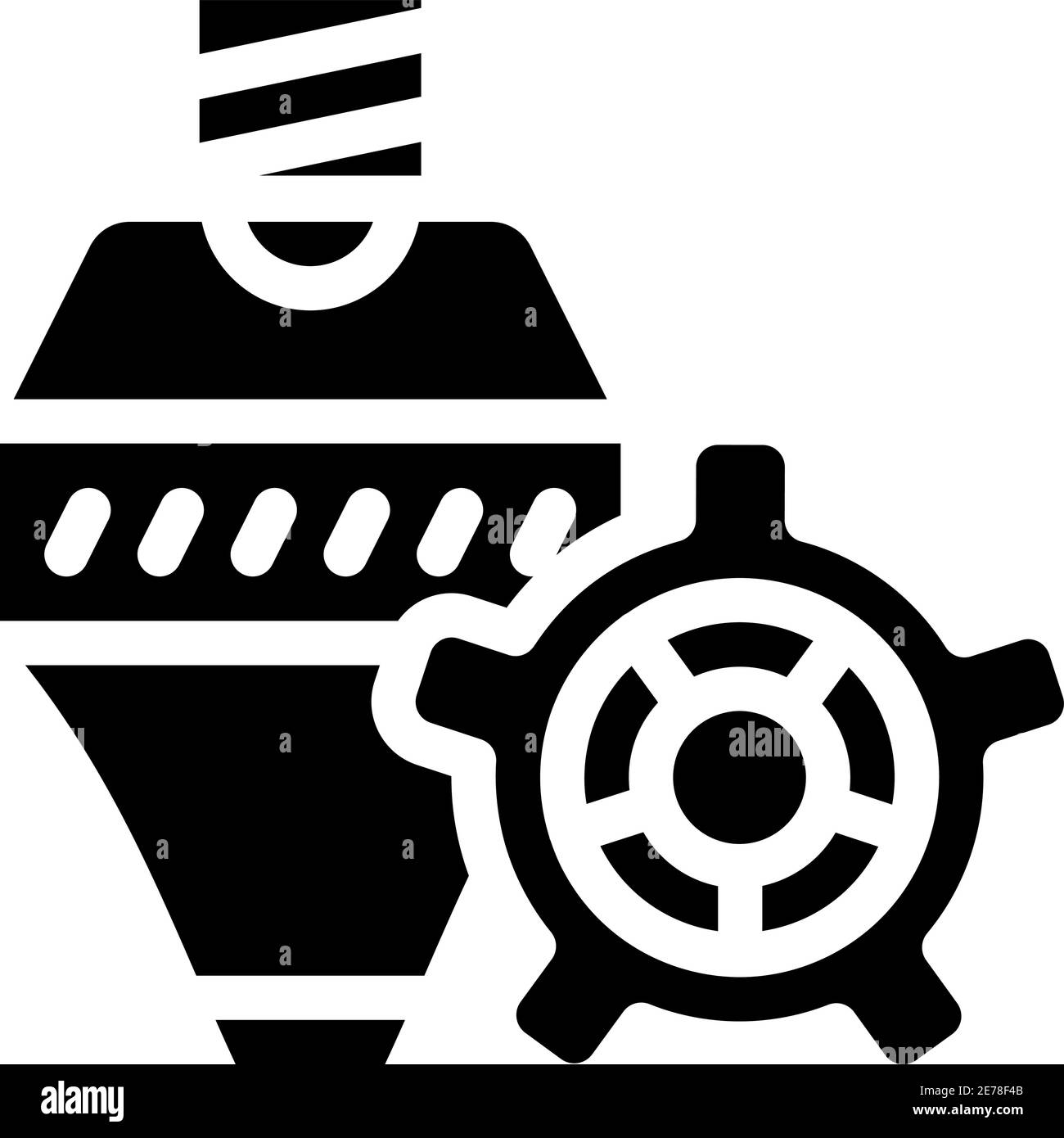 consumables, print head and gear glyph icon vector illustration Stock ...