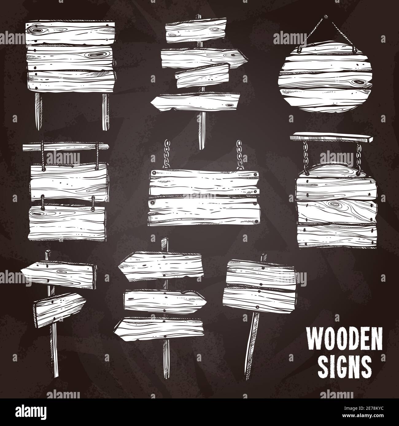 Wooden posts and sign post Stock Vector Images - Alamy