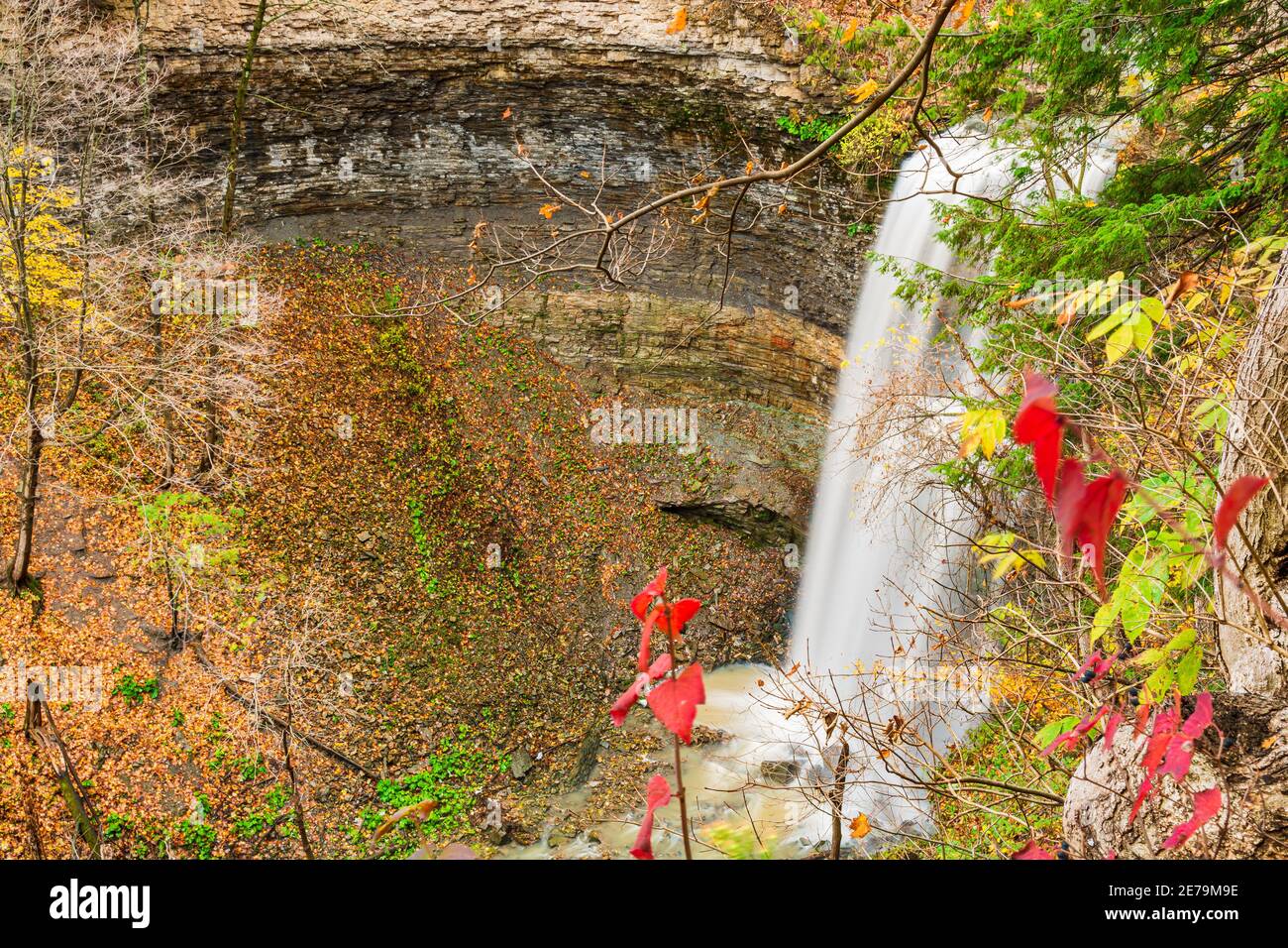 Niagara Escarpment Bruce Trail Autumn Waterfalls and Forest Stock Photo ...