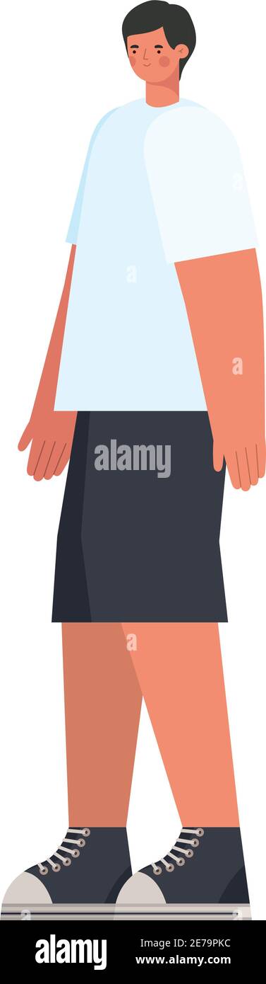 Teen man on a blue background Stock Vector Images - Alamy