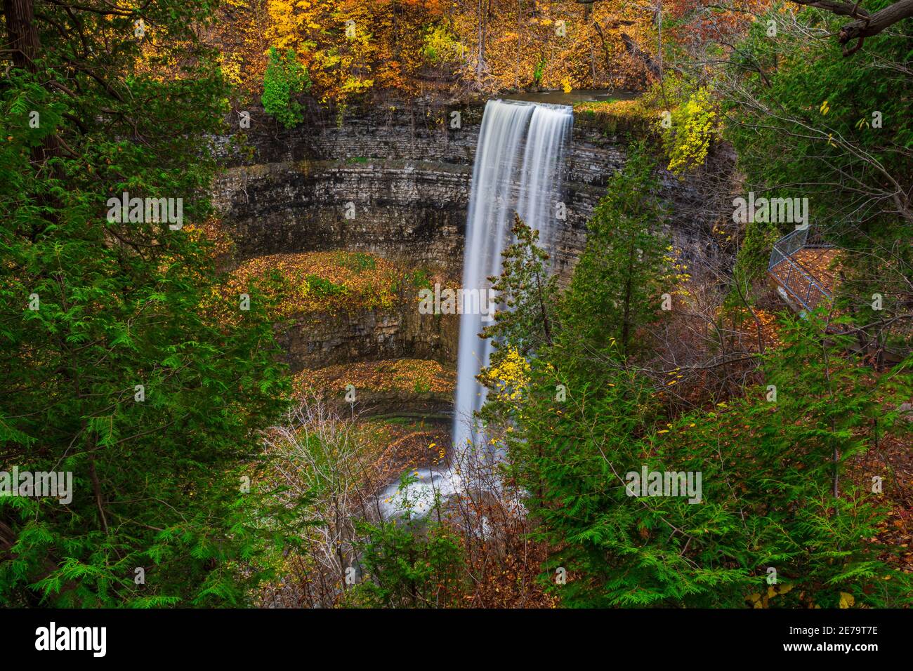 Niagara Escarpment Bruce Trail Autumn Waterfalls and Forest Stock Photo ...
