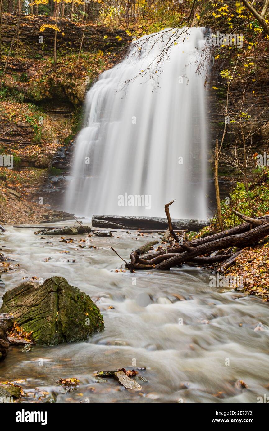 Niagara Escarpment Bruce Trail Autumn Waterfalls and Forest Stock Photo ...