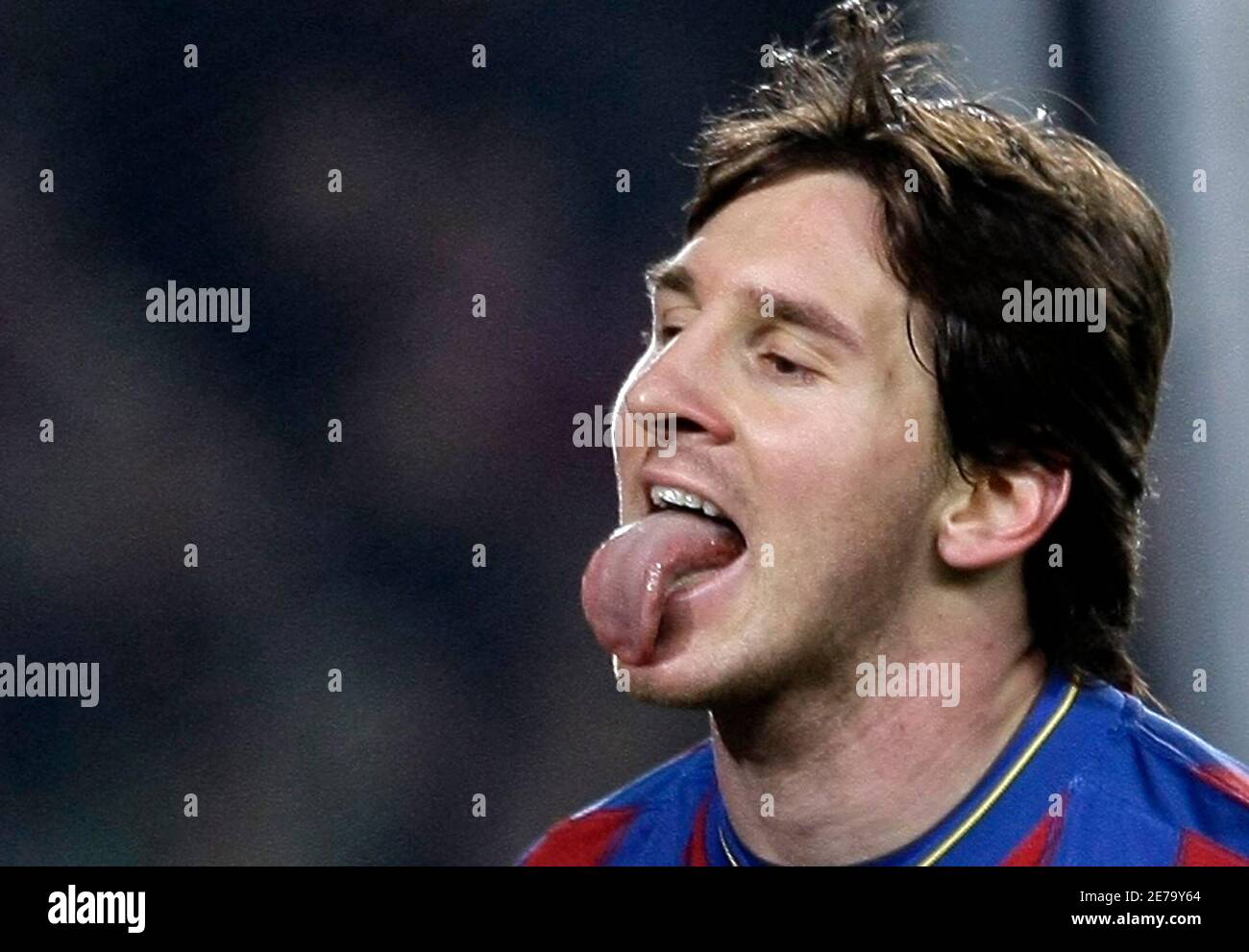 Barcelonas lionel messi sticks out hi-res stock photography and images ...