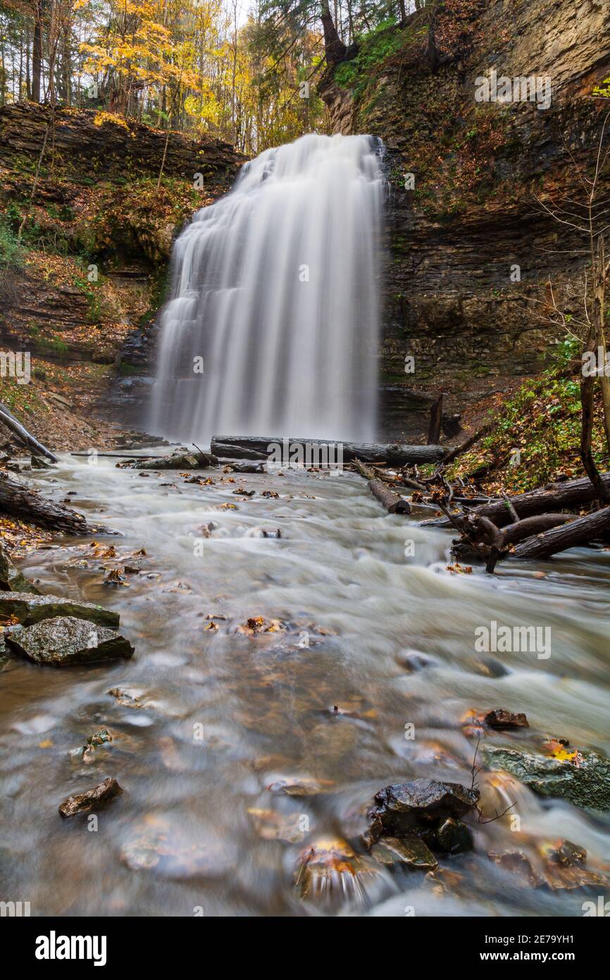 Niagara Escarpment Bruce Trail Autumn Waterfalls and Forest Stock Photo ...