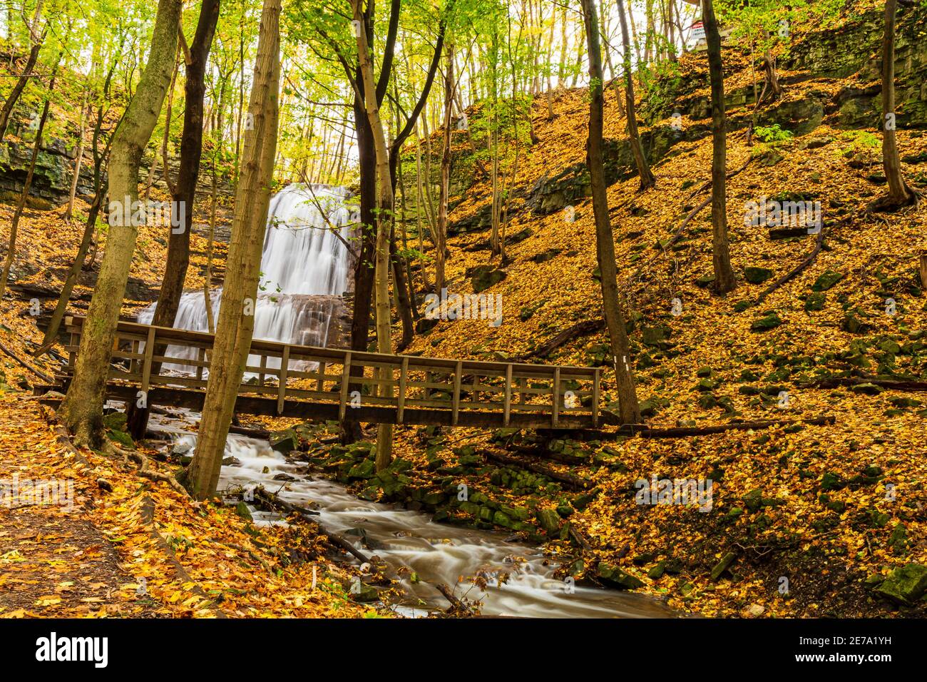 Niagara Escarpment Bruce Trail Autumn Waterfalls and Forest Stock Photo ...