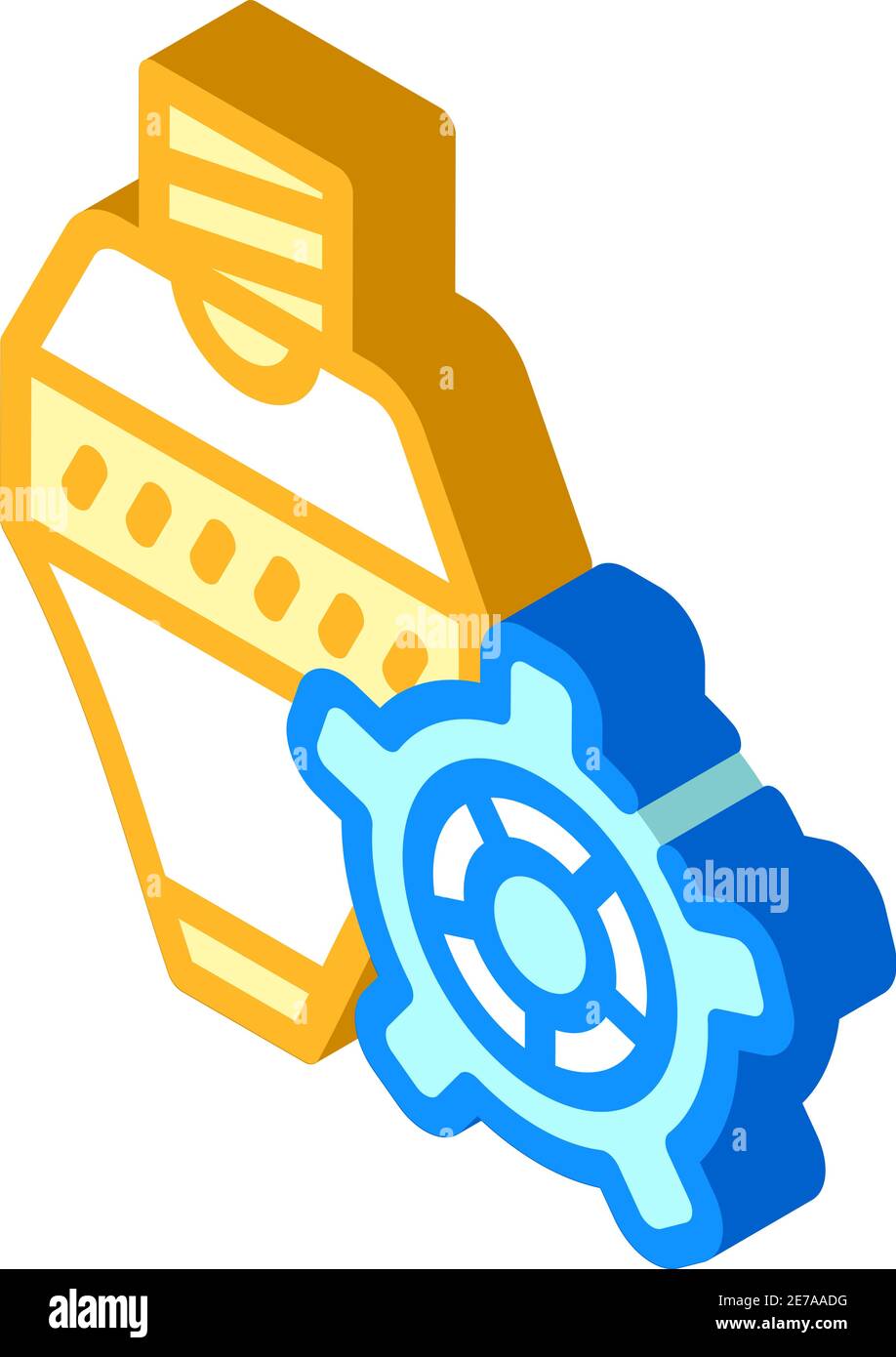 consumables, print head and gear isometric icon vector illustration ...