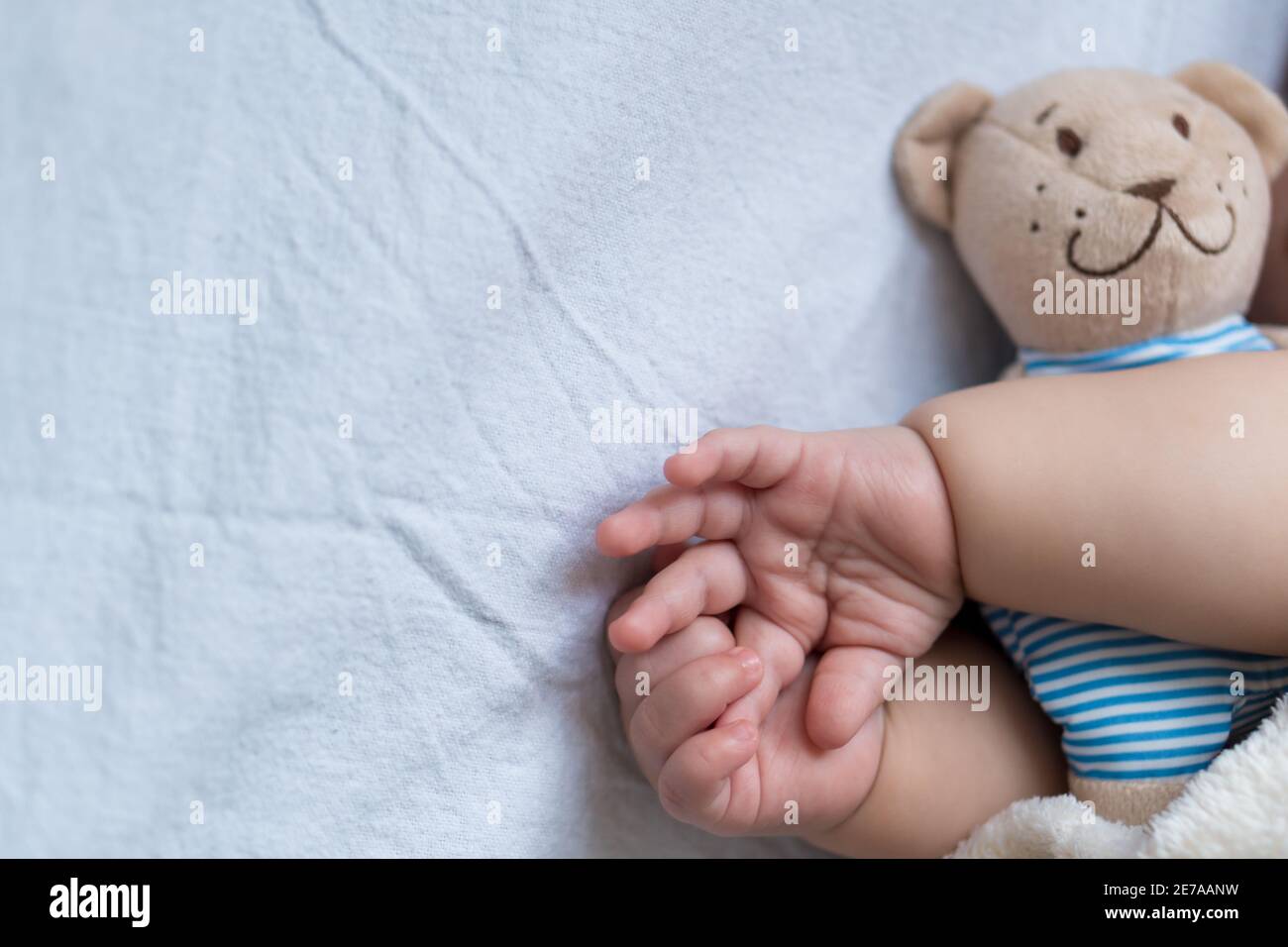 Childhood, care, motherhood, health concepts - Close up Little peace ...