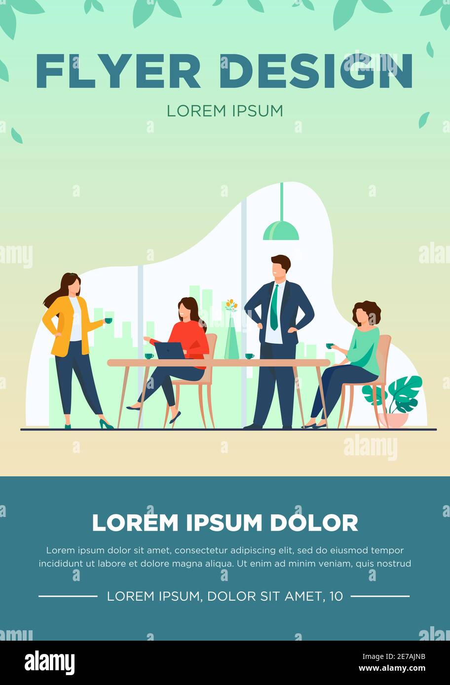 Business Cartoon Team Meeting Lunch High Resolution Stock Photography ...