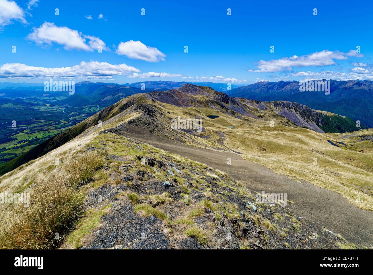 View from the ridgeline of the St Arnaud Range track in Nelson Lakes ...