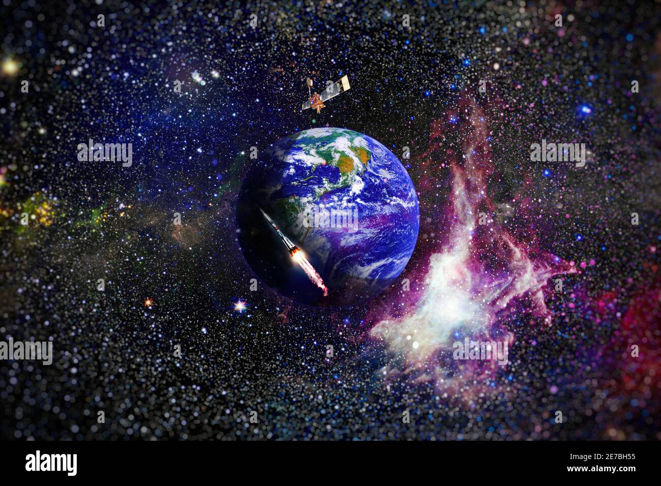 planets, stars and galaxies in outer space showing the beauty of space ...