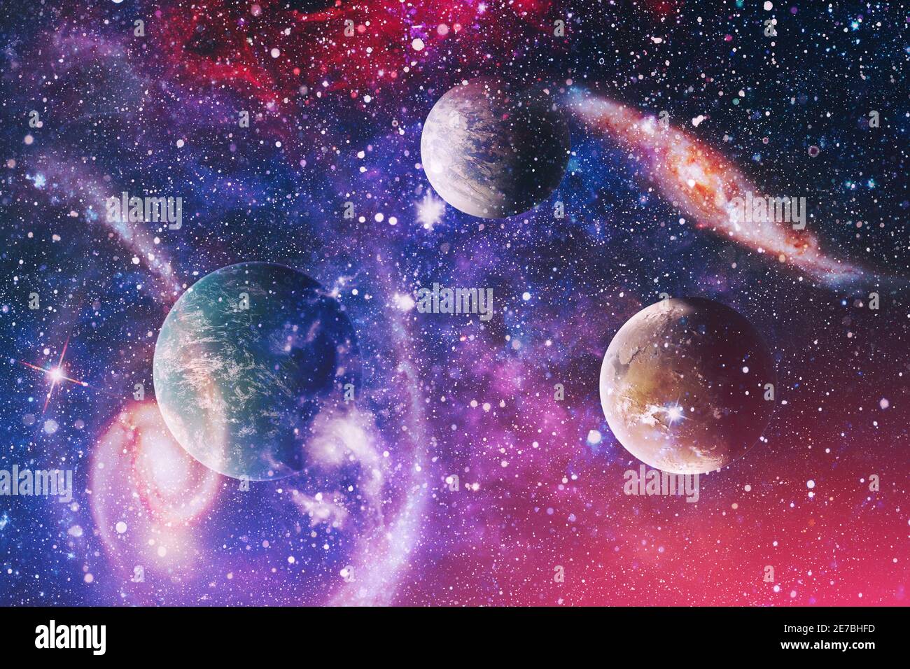 Incredibly beautiful galaxy in outer space. Nebula night starry sky in ...