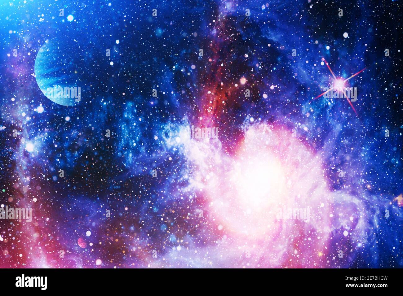 planets, stars and galaxies in outer space showing the beauty of space ...