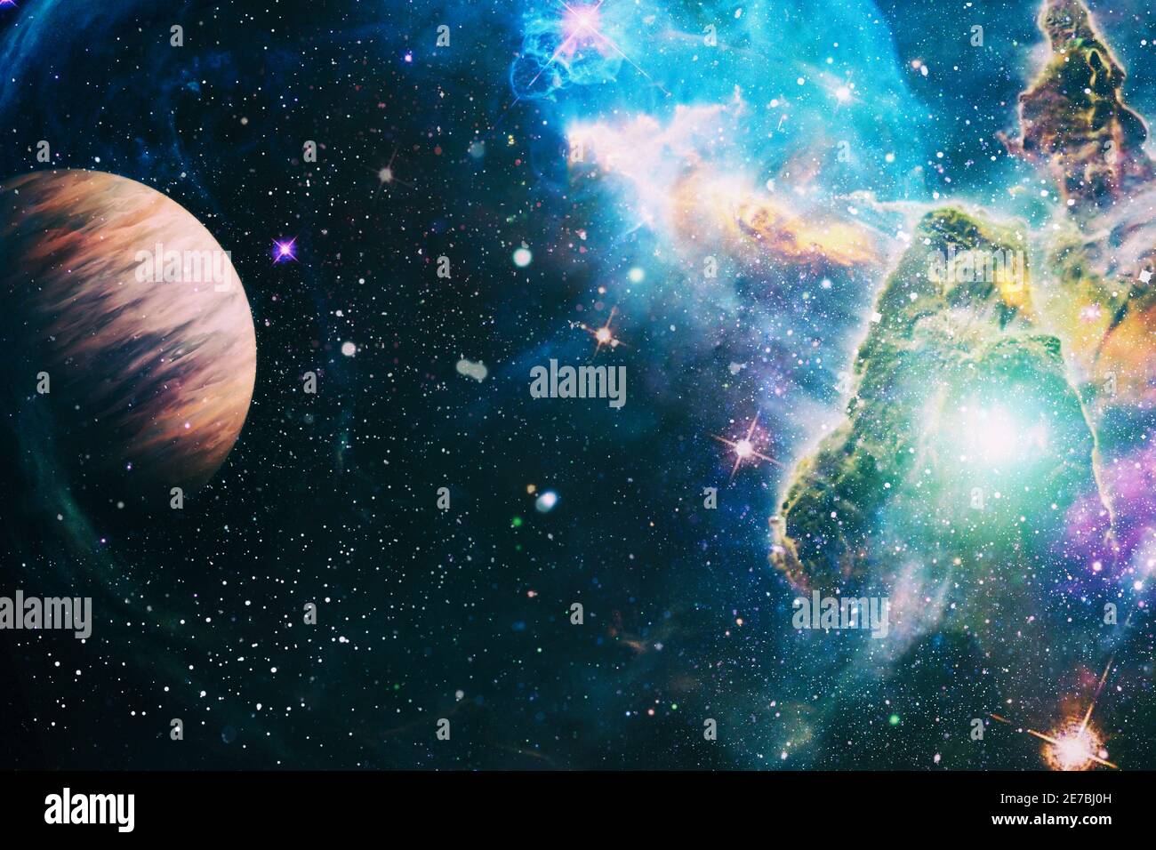Universe filled with stars, nebula and galaxy . Science fiction art ...
