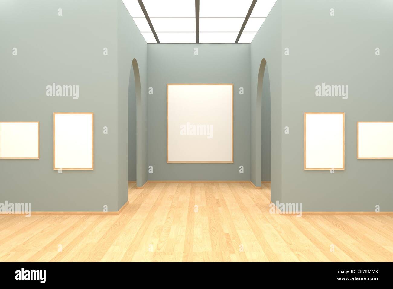 3D rendering of an empty Museum hall Stock Photo - Alamy