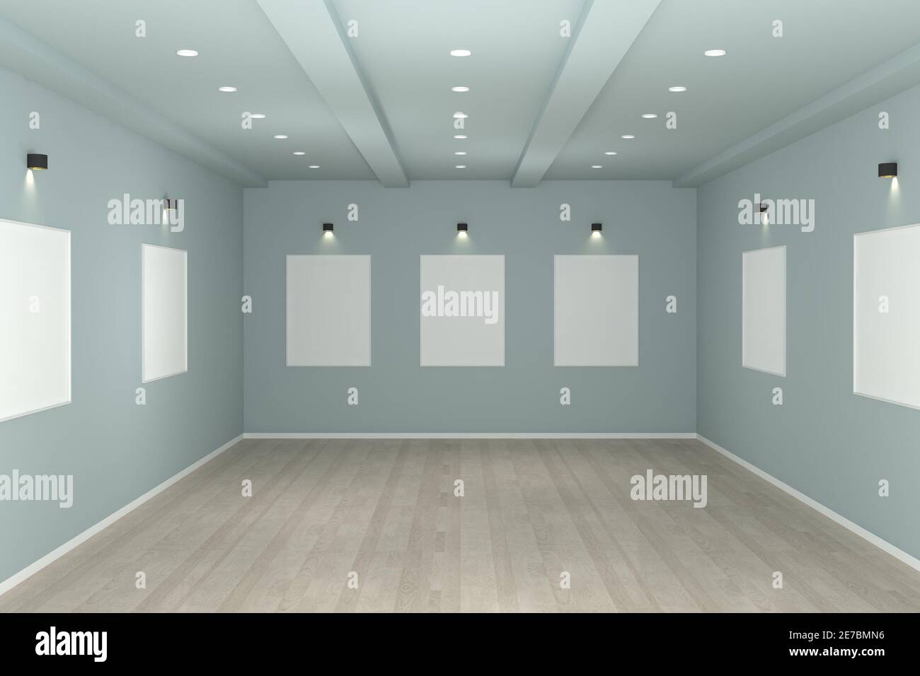 3D rendering of an empty Museum hall Stock Photo - Alamy