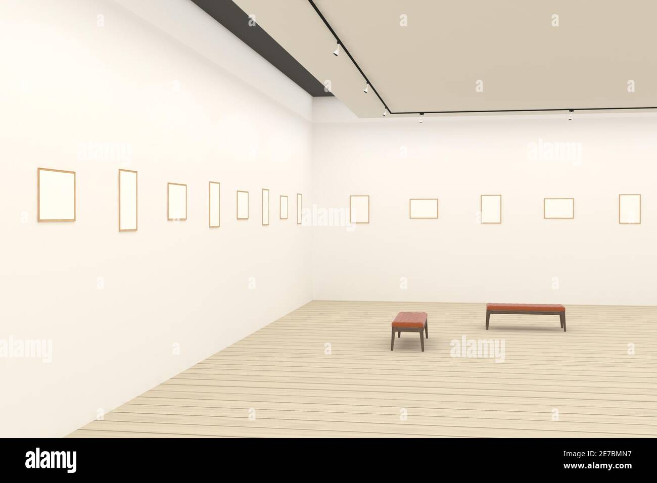3D rendering of an empty Museum hall Stock Photo - Alamy