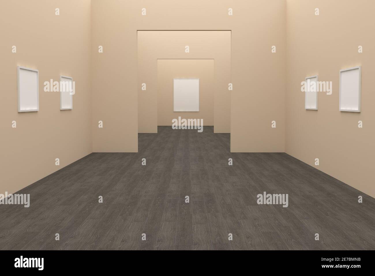 3D rendering of an empty Museum hall Stock Photo - Alamy