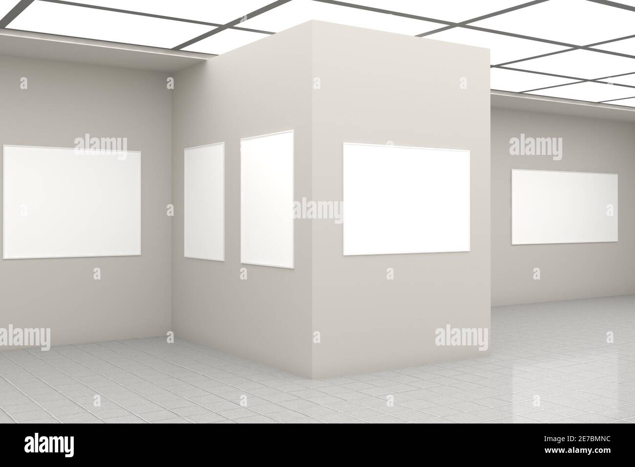 3D rendering of an empty Museum hall Stock Photo - Alamy