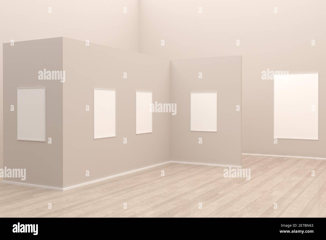 3D rendering of an empty Museum hall Stock Photo - Alamy