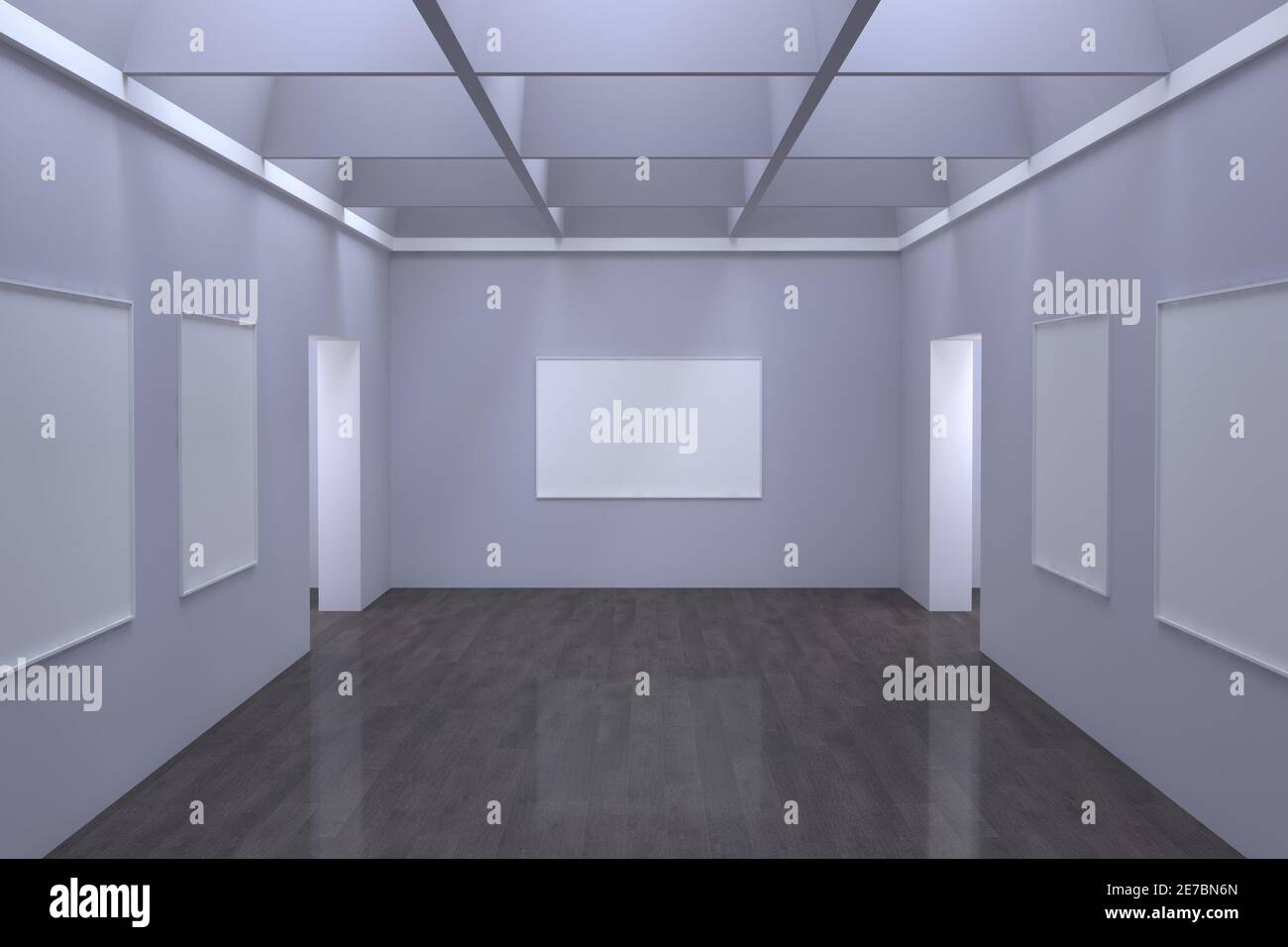 3D rendering of an empty Museum hall Stock Photo - Alamy