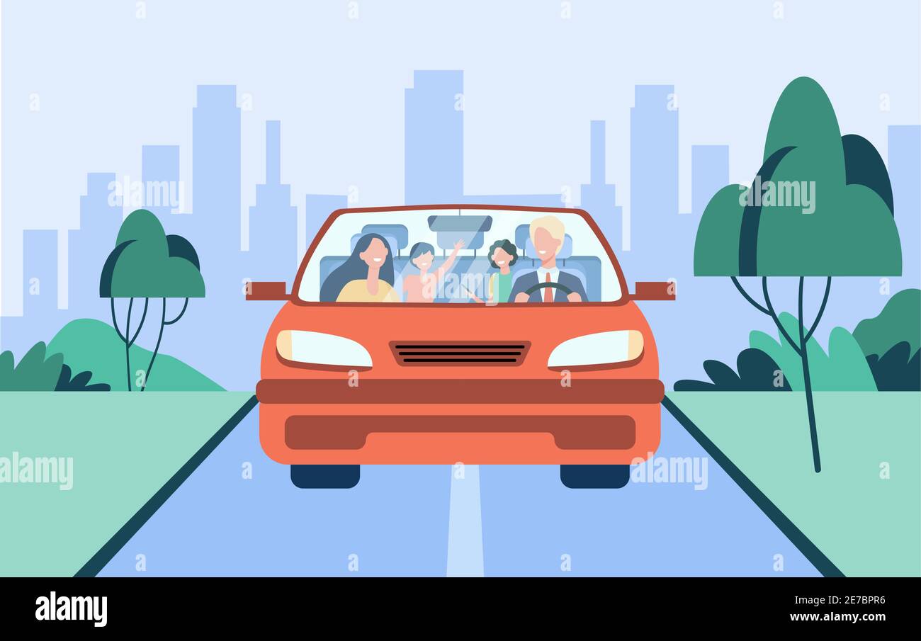 Kids Car Travel Stock Vector Images - Alamy