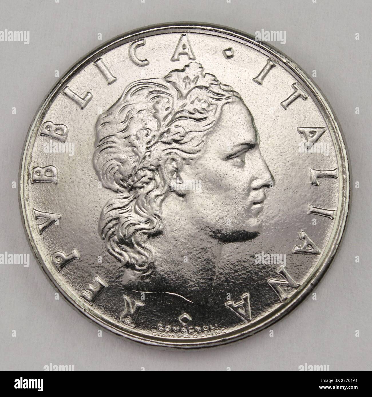 50 Lire 1984, Italian old lire coin, back side, Italy, vintage Stock ...