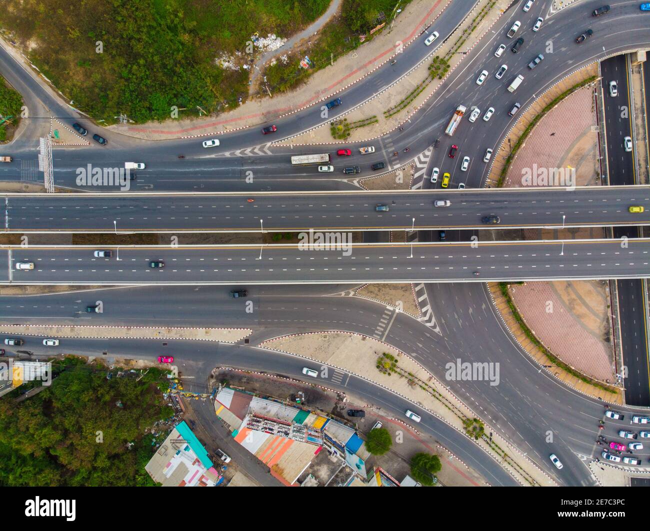 Roundabout Cross Street Intersection High Resolution Stock Photography ...