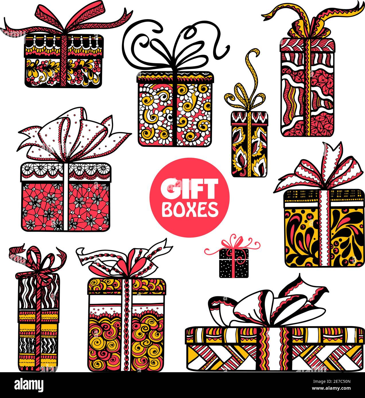 Holiday season presents and gifts boxes wrapped in colorful paper ...