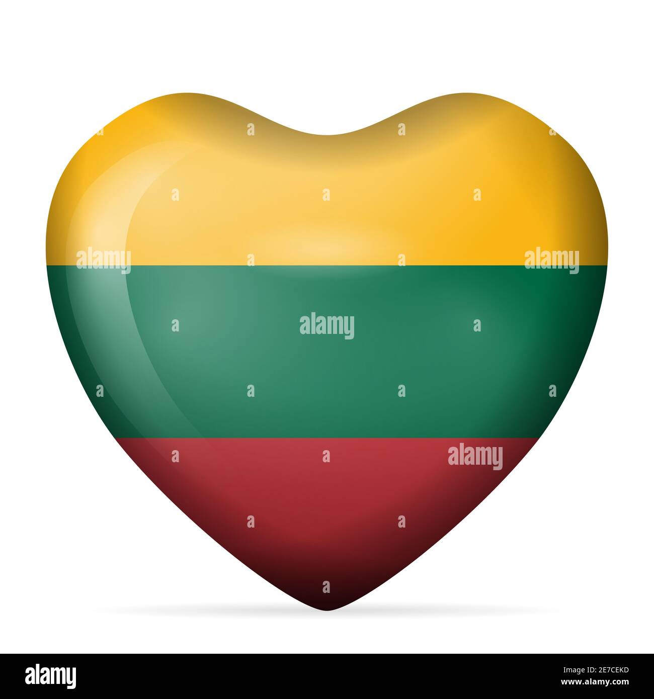 Heart Lithuania flag on a white background. Vector illustration Stock ...