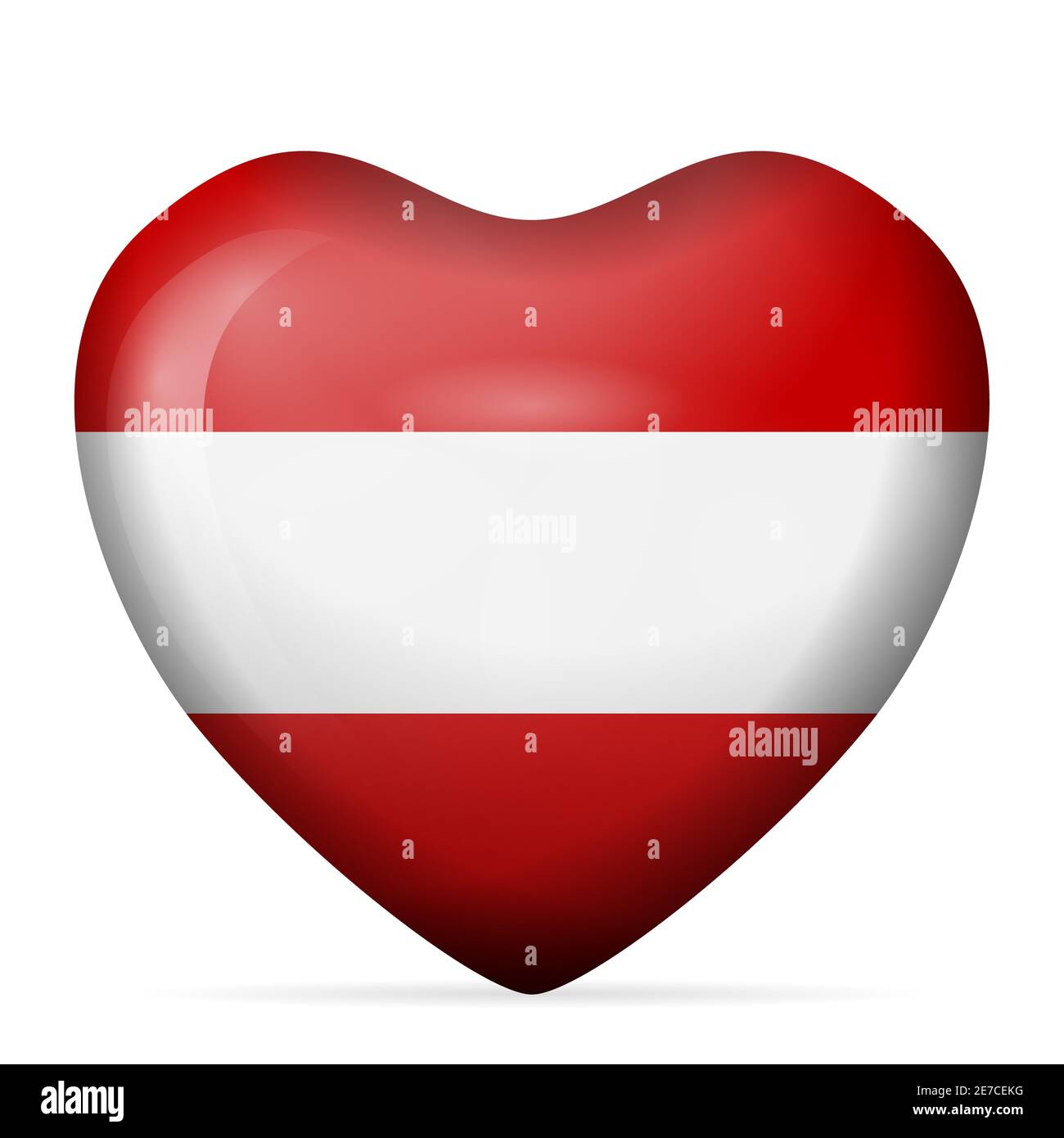 Heart Austria flag on a white background. Vector illustration Stock ...