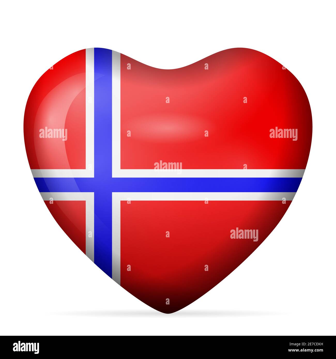 Heart Norway flag on a white background. Vector illustration Stock ...