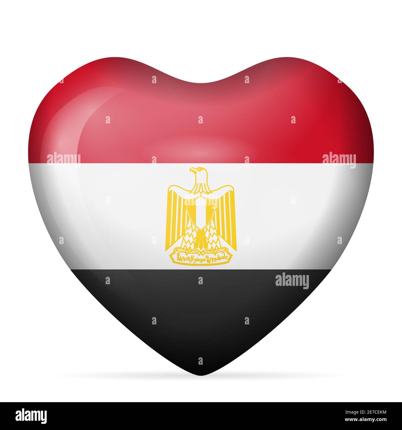 Heart Egypt flag on a white background. Vector illustration Stock Photo ...