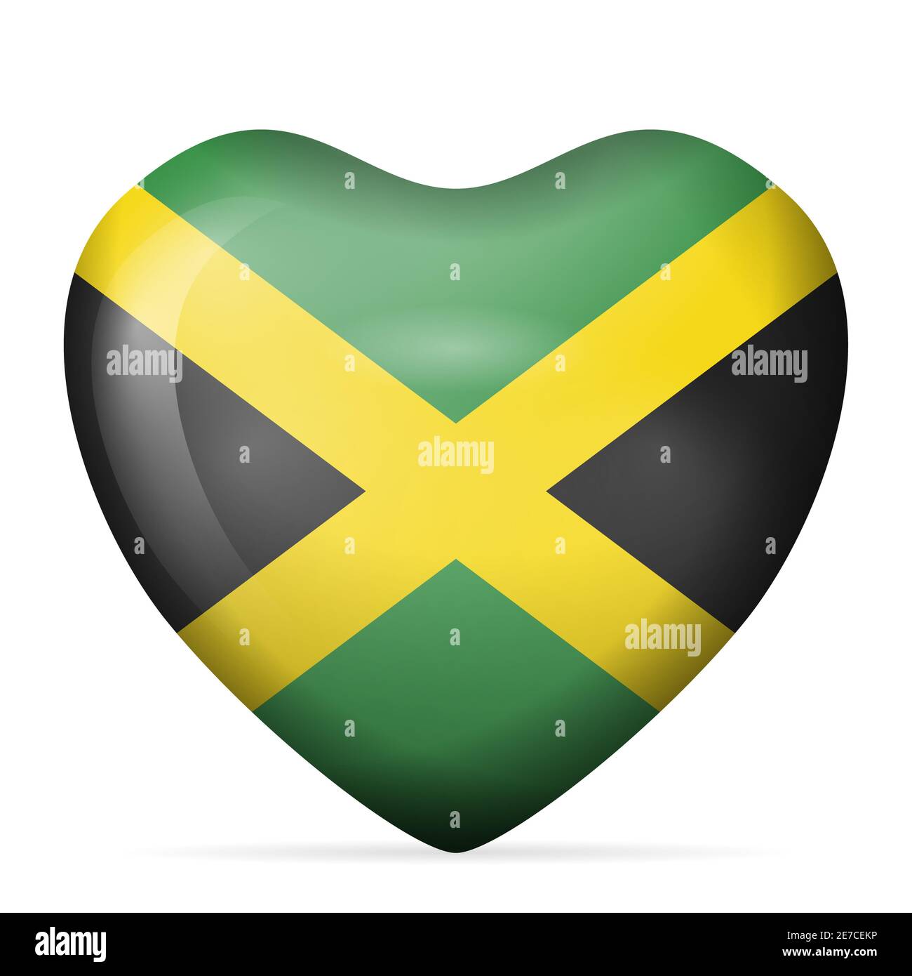 Heart Jamaica flag on a white background. Vector illustration Stock ...