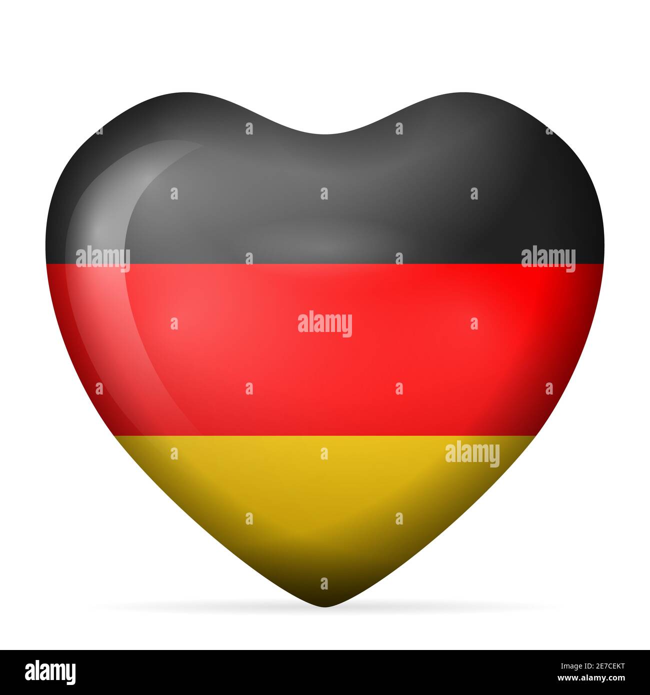 Heart Germany flag on a white background. Vector illustration Stock ...