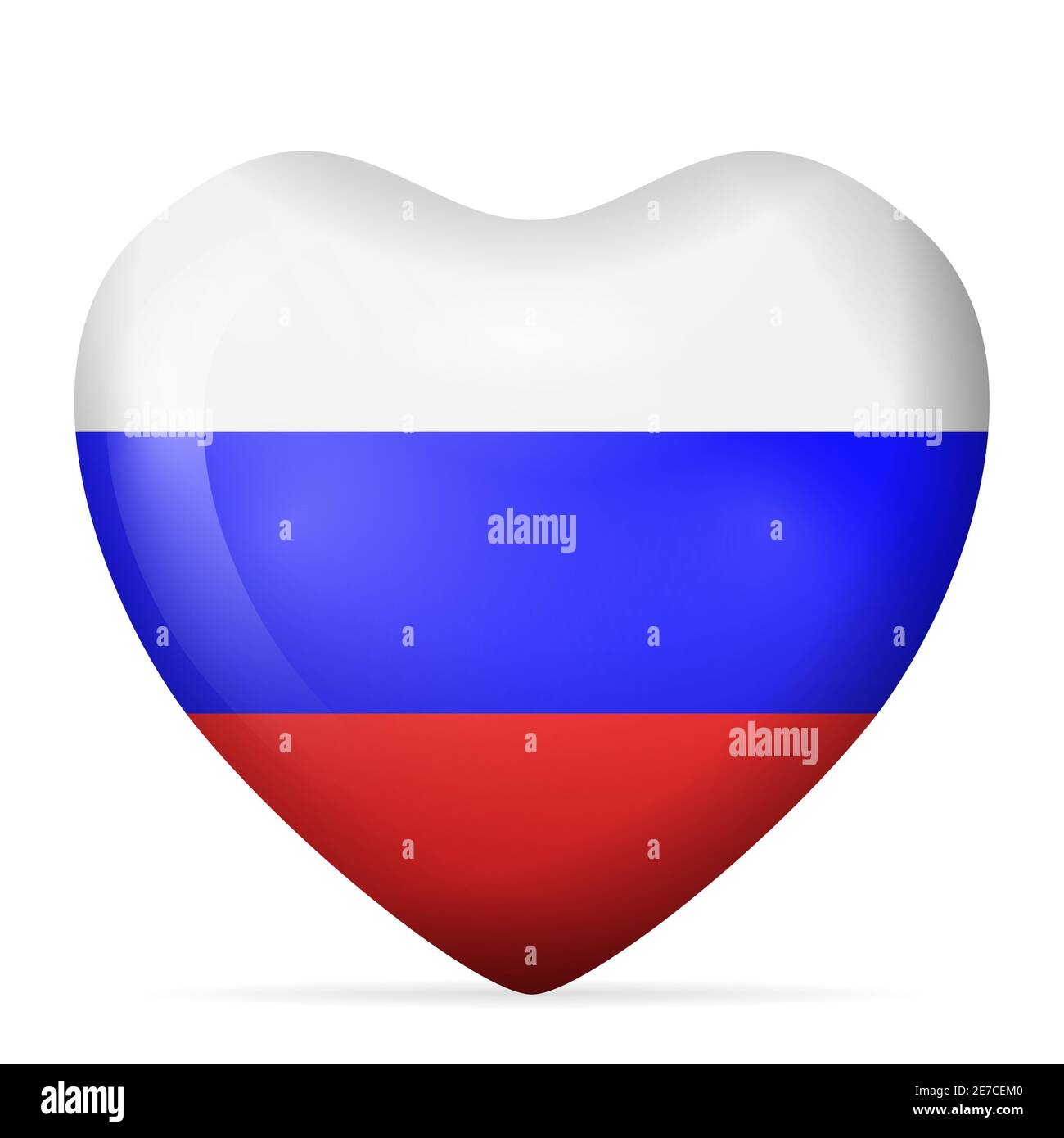 Heart Russia flag on a white background. Vector illustration Stock ...