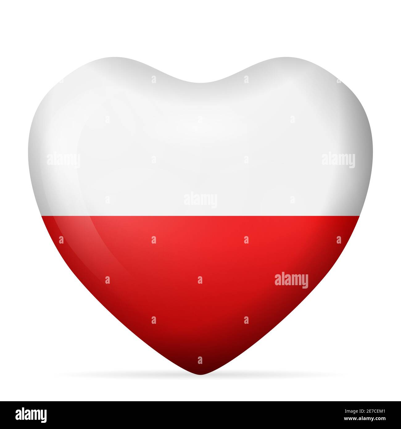 Heart Poland flag on a white background. Vector illustration Stock ...