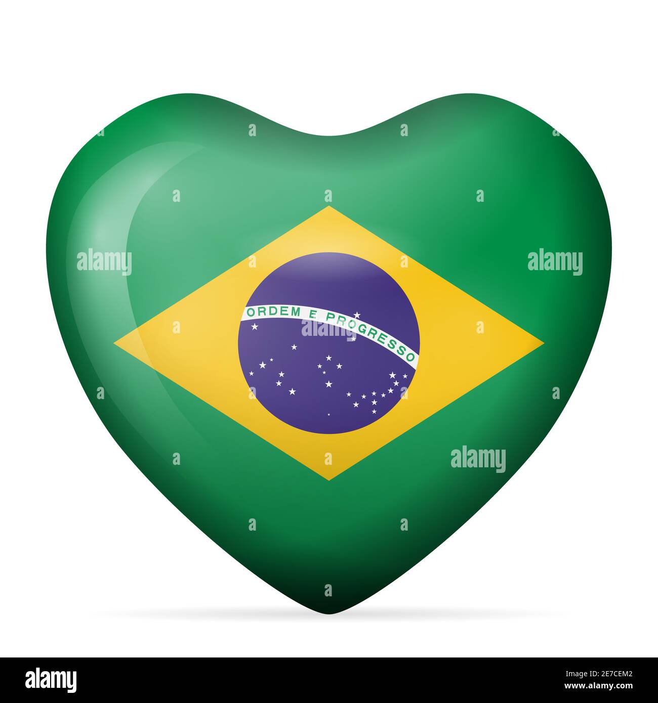 Heart Brazil flag on a white background. Vector illustration Stock ...