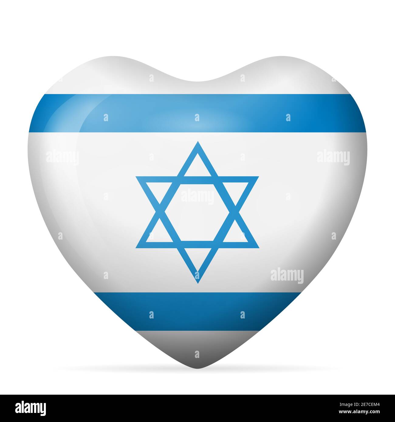 Heart Israel flag on a white background. Vector illustration Stock ...
